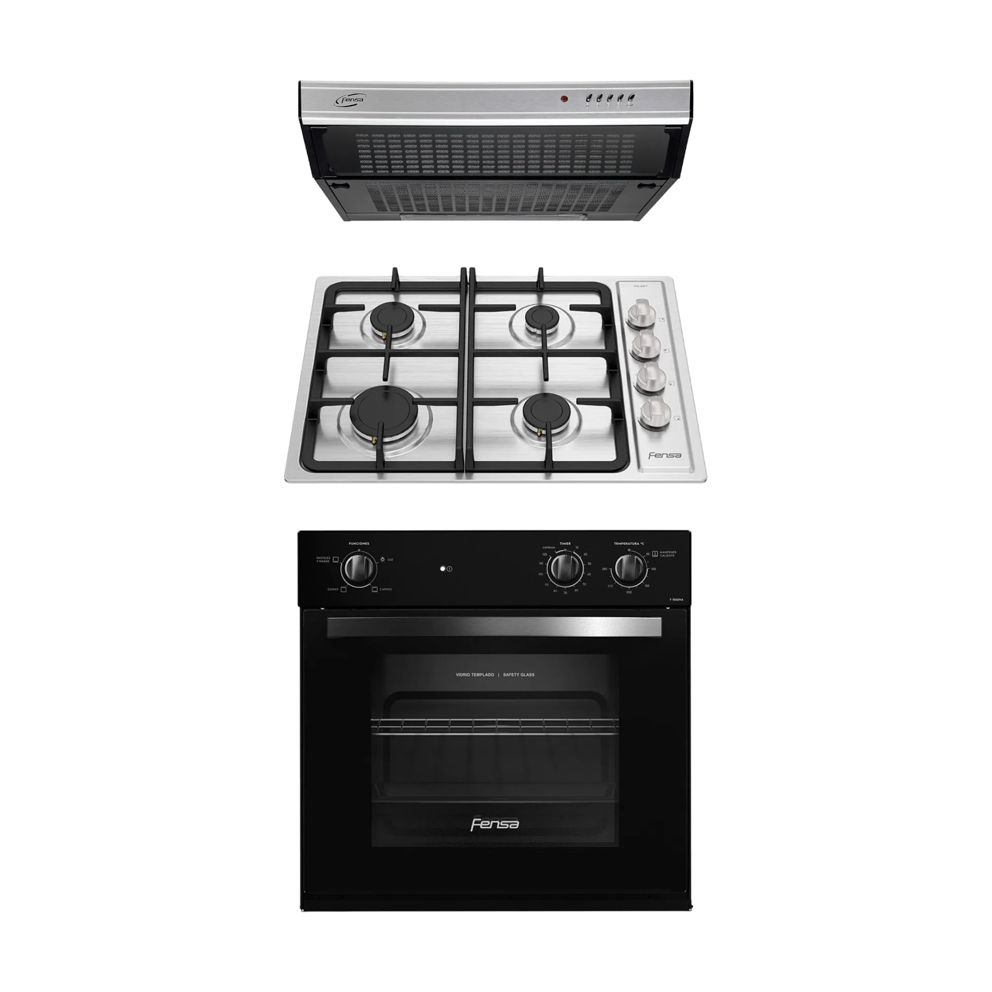 Campana Extractora De Horno Blanca Combo: Encimera 5 Hornillas + Horno