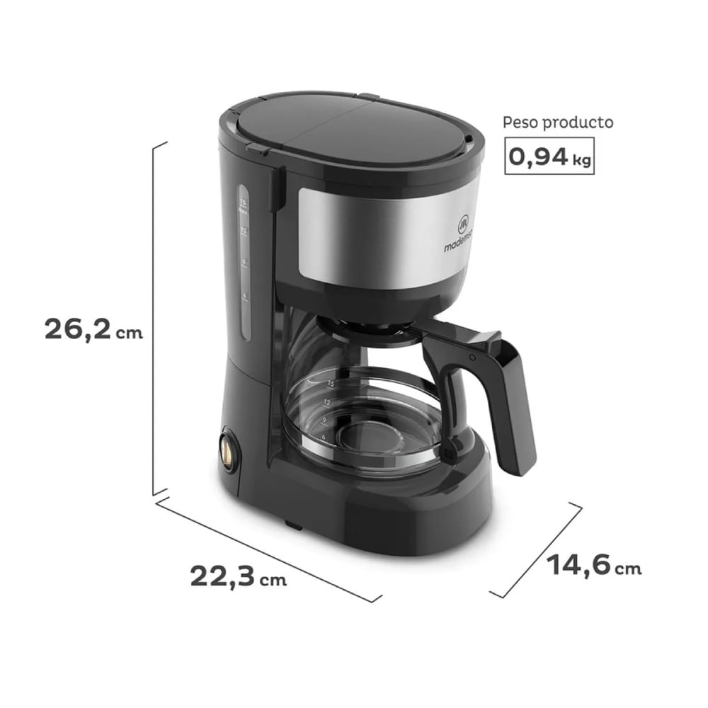 Kit Cafetera Eléctrica 0,6L en Acero Inoxidable 600W (MCM10) + Hervidor ...